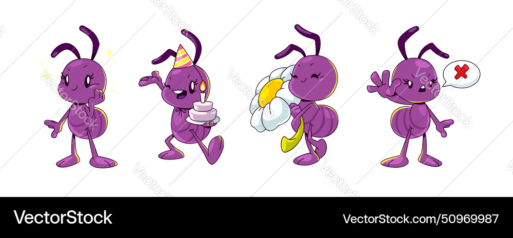 Cartoon Ant Character Isolated Cute Insect Vector Image