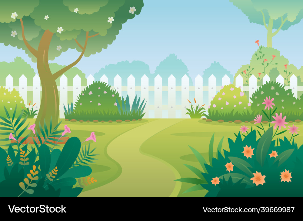 Garden and flowers background Royalty Free Vector Image