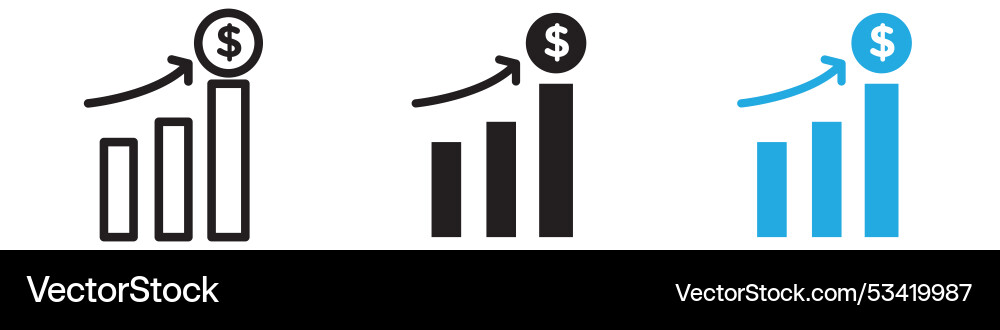 High revenue icon thin line Royalty Free Vector Image