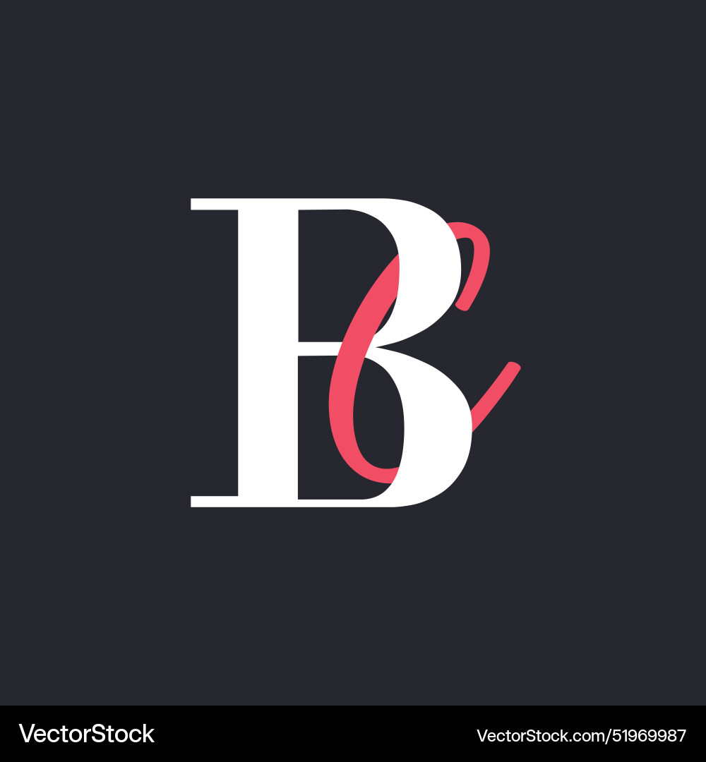 Letter bc logo perfectly blended initials Vector Image