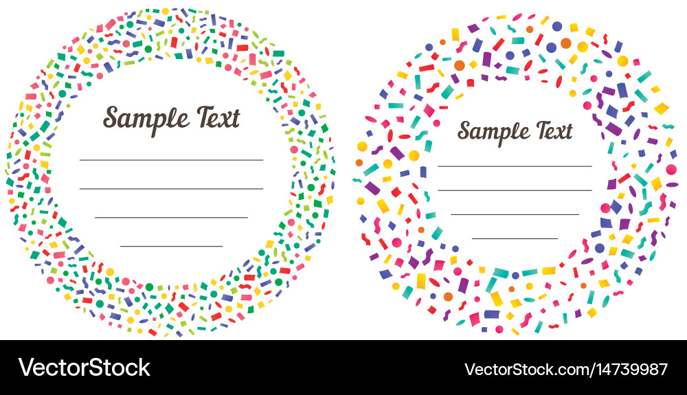 Set of colorful explosion confetti flat Royalty Free Vector