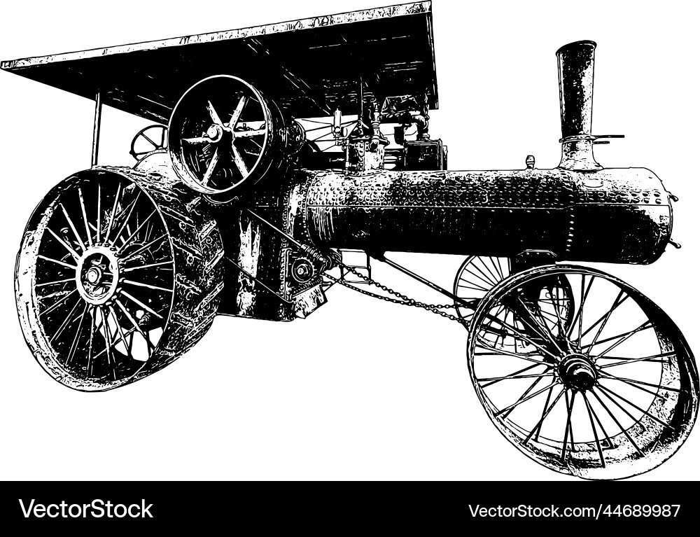 Steampunk Tractor Engine Royalty Free Vector Image