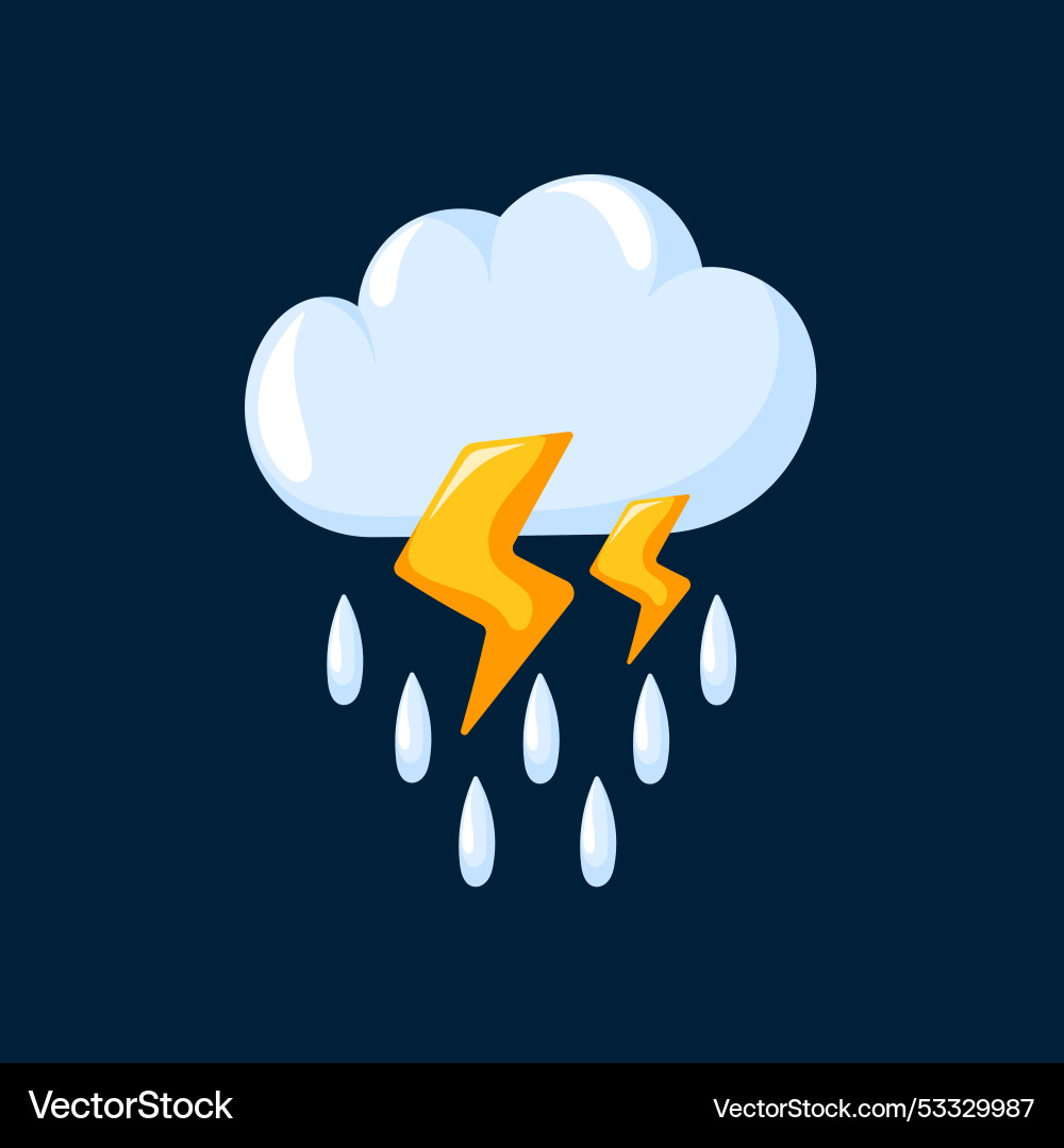 Stormy weather icon featuring a cloud with rain Vector Image