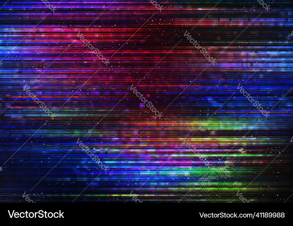 Glitch effect digital color distortion screen Vector Image