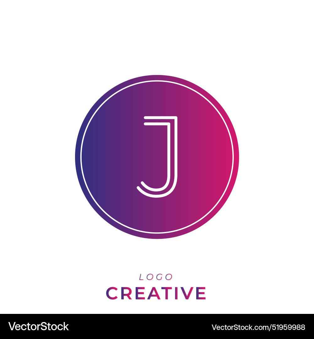 J creative latter logo design branding logo desig Vector Image