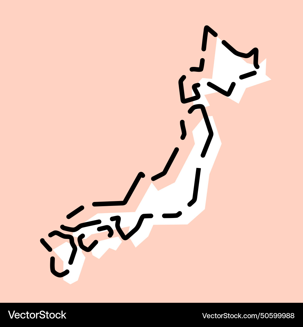 Japan simplified map Royalty Free Vector Image