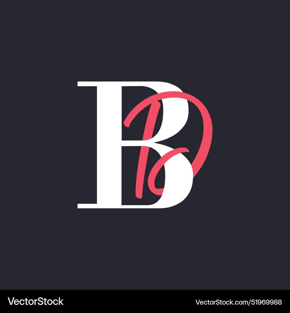 Letter bd logo perfectly blended initials Vector Image
