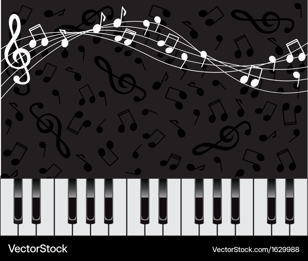 Musical background with keys and notes Royalty Free Vector