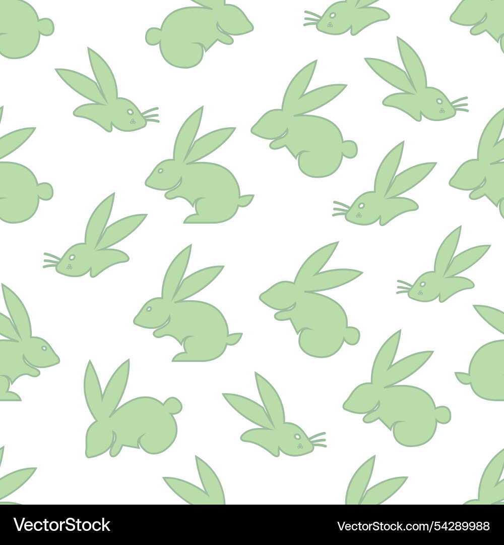 Seamless hand-drawn pattern of rabbit and bunny Vector Image