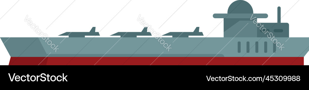 Weapon carrier ship icon flat navy Royalty Free Vector Image