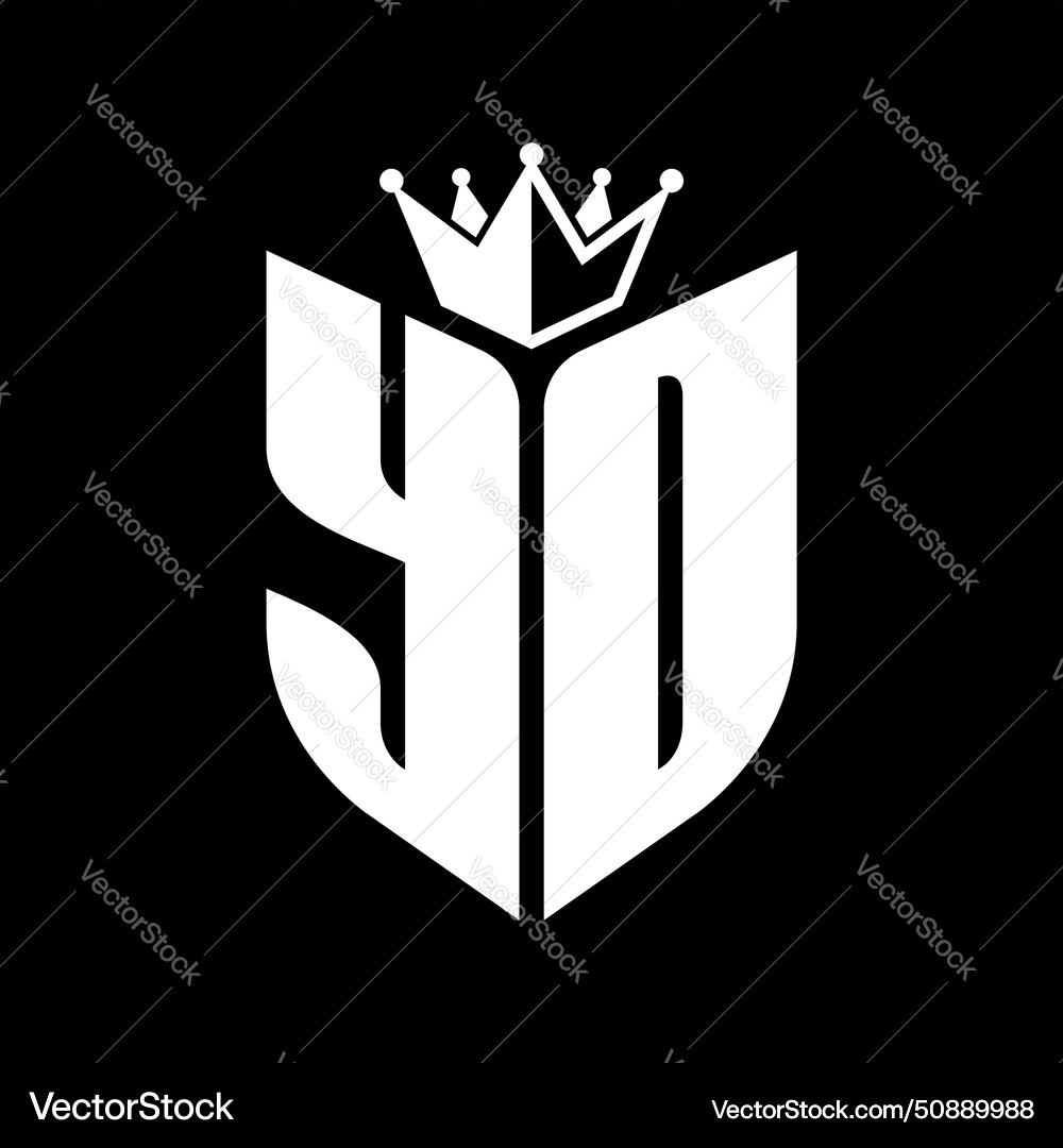 Yd letter monogram with shield shape crown Vector Image