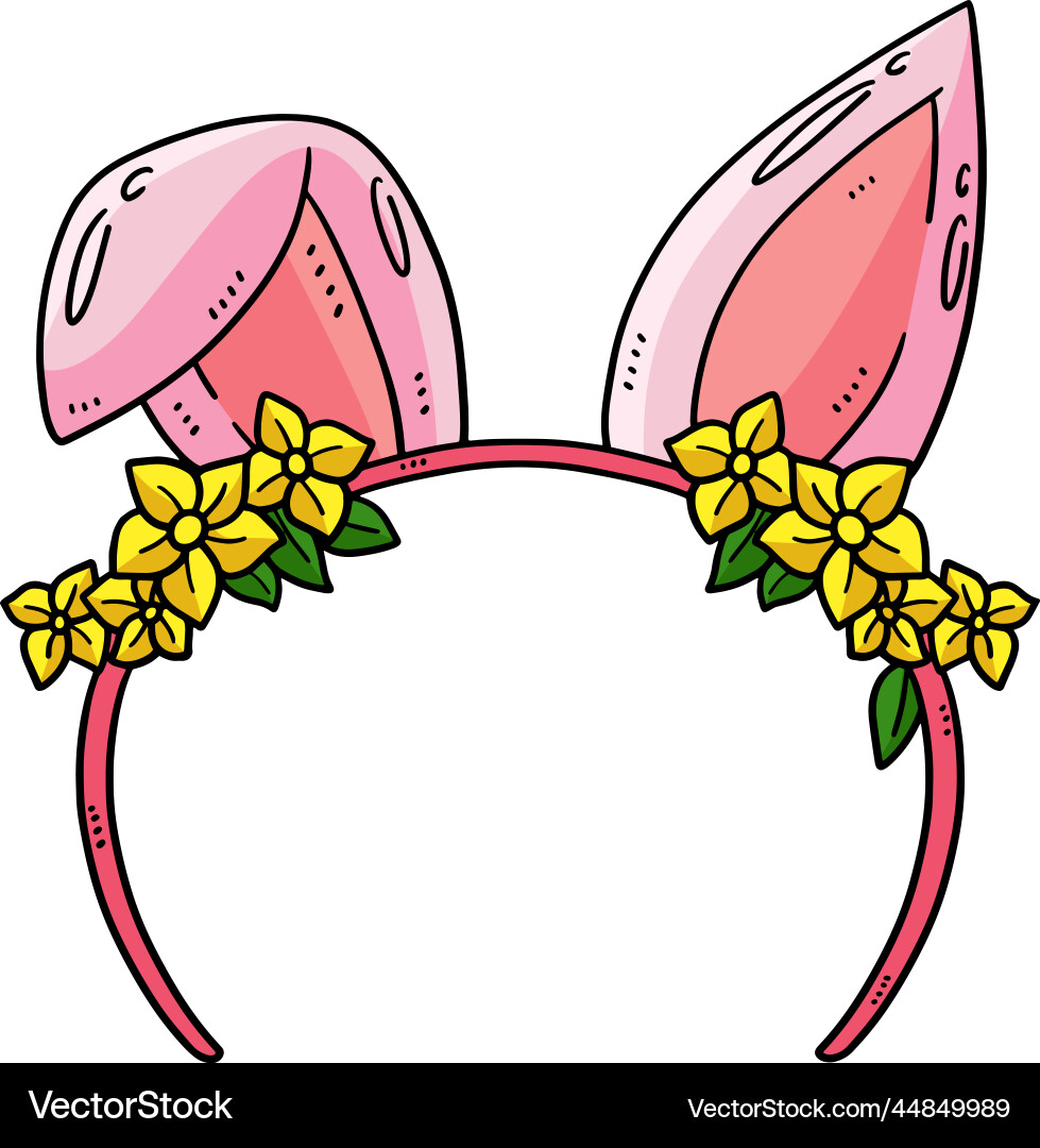 Bunny headband cartoon colored clipart Royalty Free Vector
