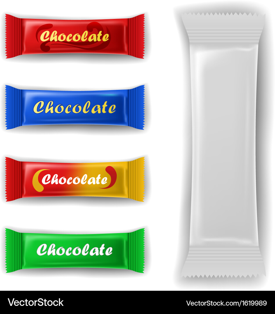 Chocolate bar package set Royalty Free Vector Image