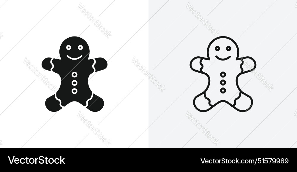 Gingerbread man icon set – Royalty-Free Vector | VectorStock