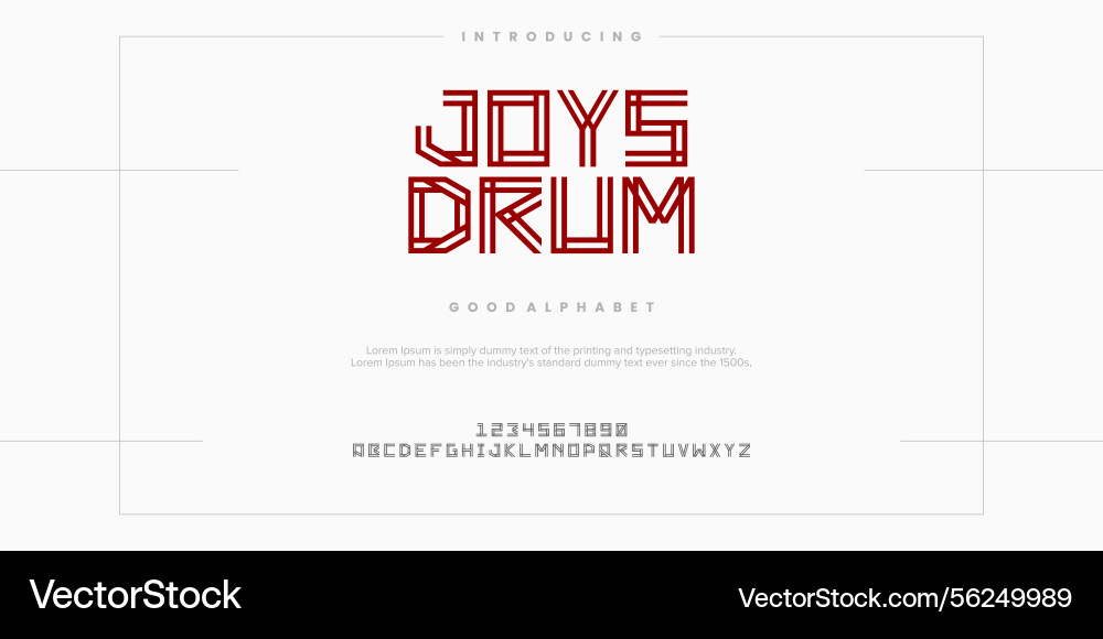 Joys drum minimal modern alphabet fonts Royalty Free Vector