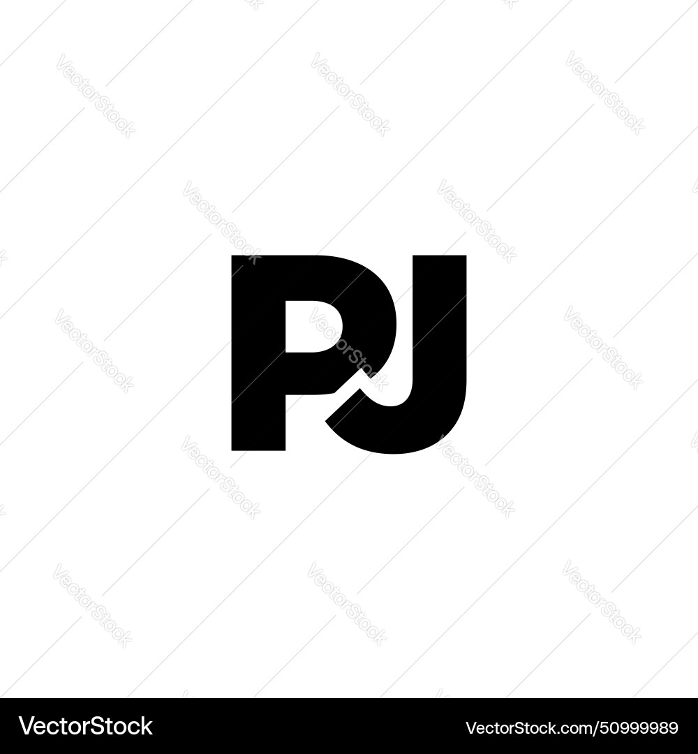 Letter p and j pj logo design template minimal Vector Image