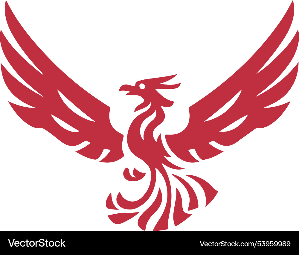 Logo a red phoenix Royalty Free Vector Image - VectorStock