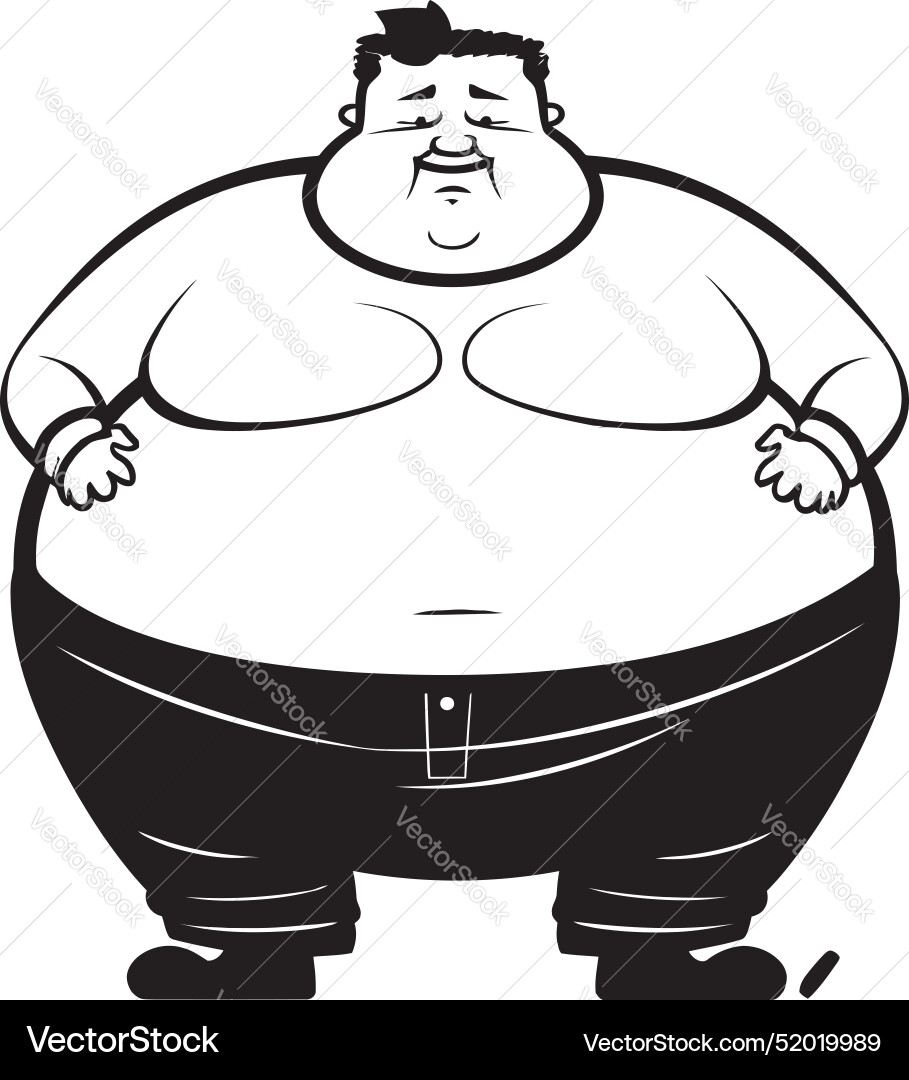 Rotund representation black graphic logo chubby Vector Image