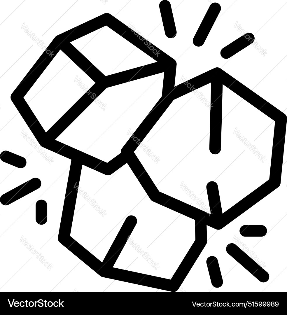Sparkling ice cubes icon representing cold Vector Image