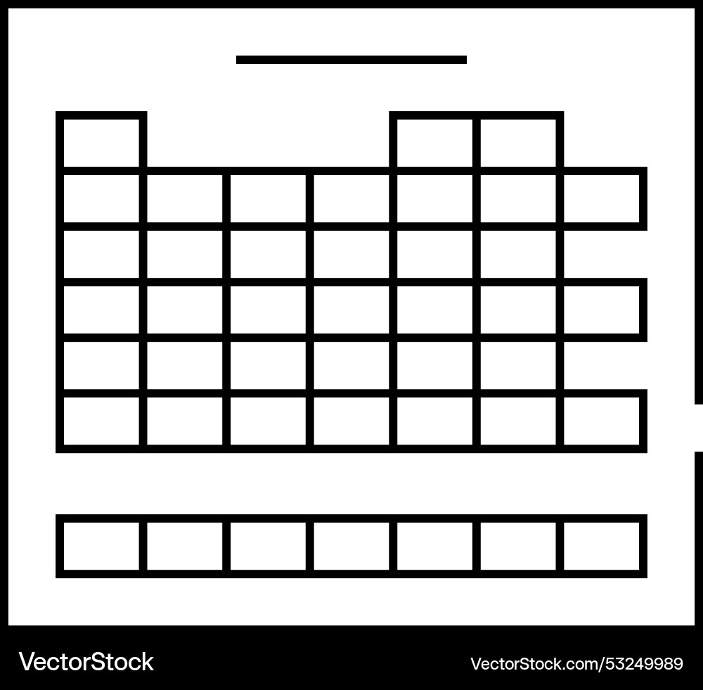 Table of chemical elements line icon Royalty Free Vector