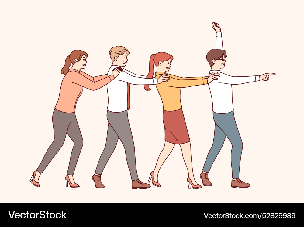 Team building for business people performing dance