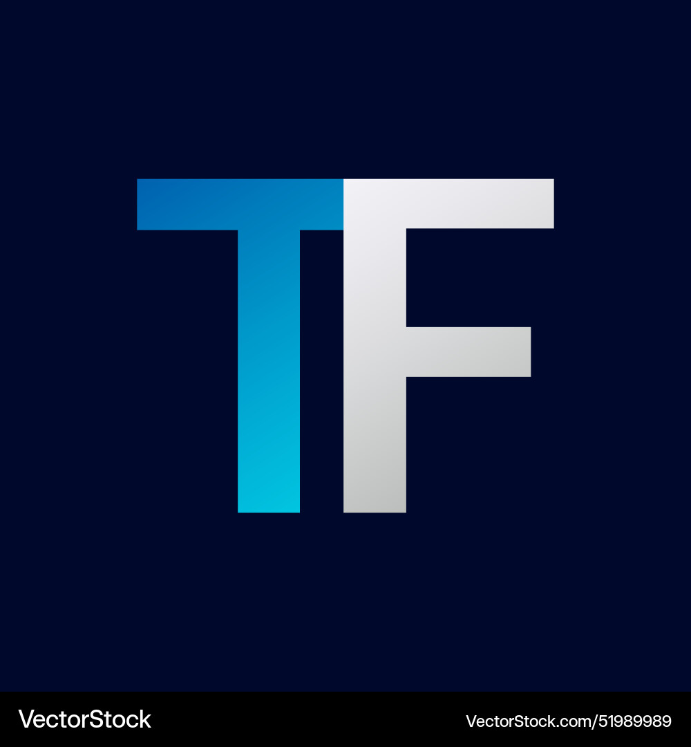 Tf letter logo design template Royalty Free Vector Image