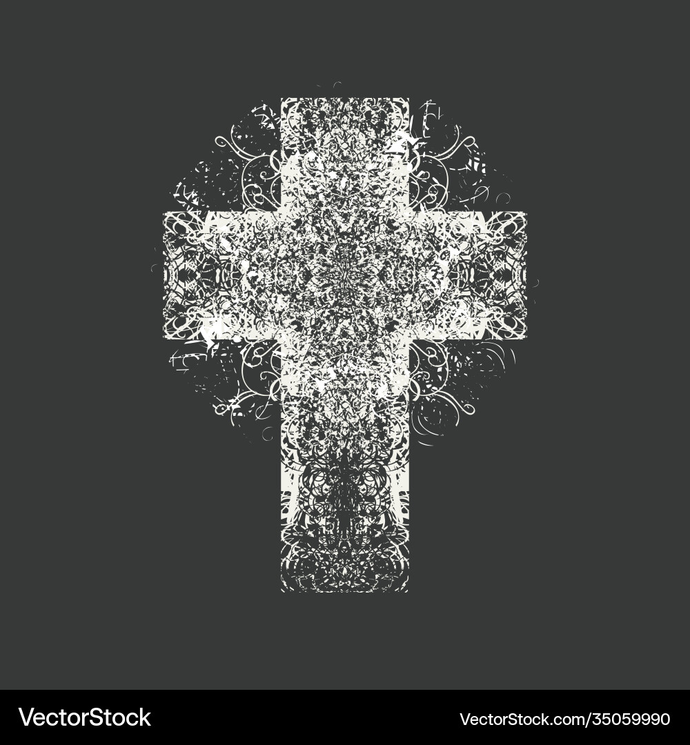 Abstract grunge black cross on a background Vector Image