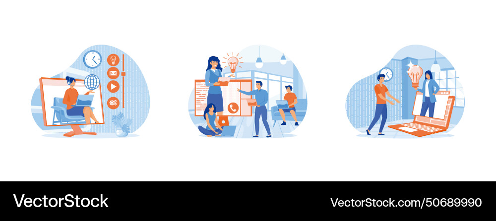 Customer service hotline for web page concept Vector Image