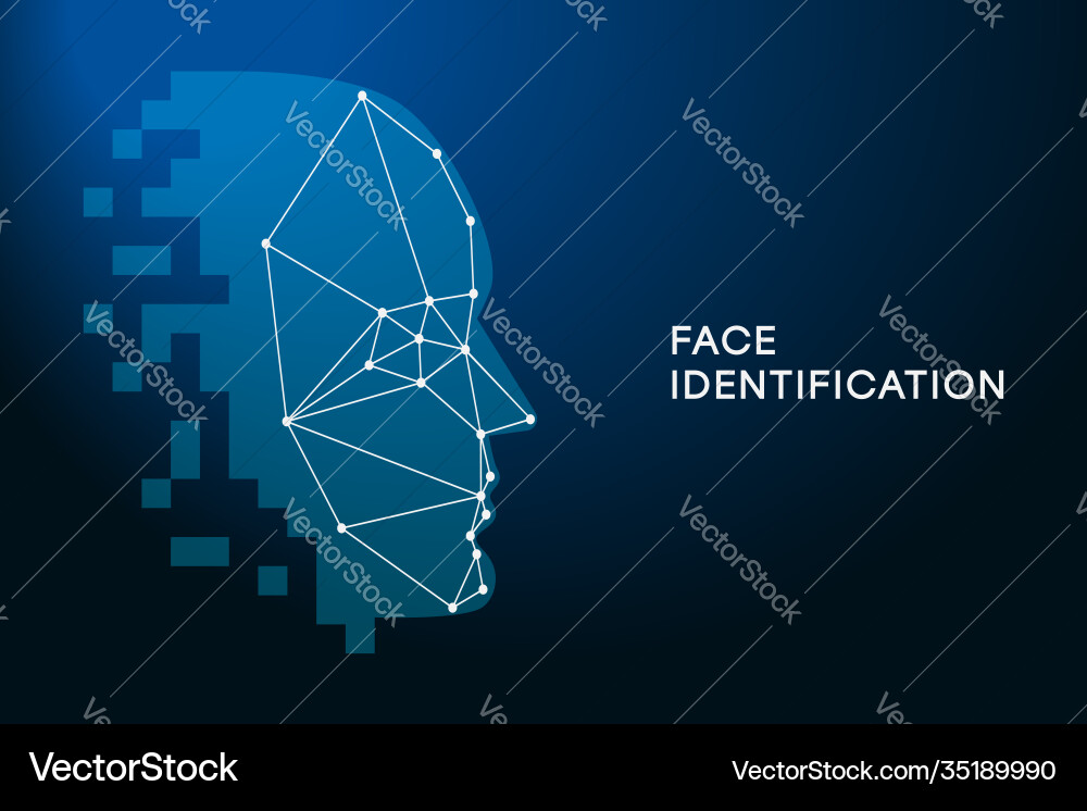 Face recognition identification technology Vector Image