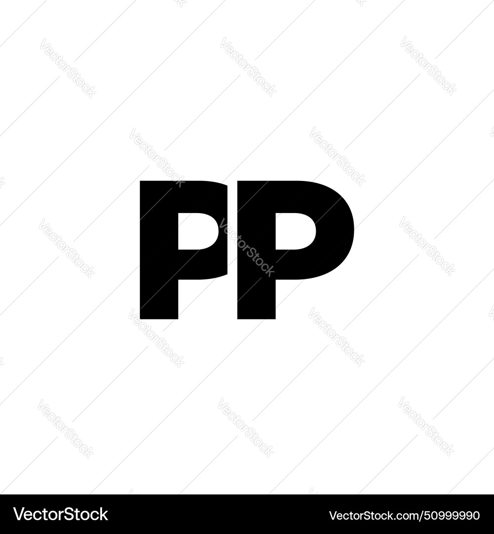 Letter p and pp logo design template minimal Vector Image