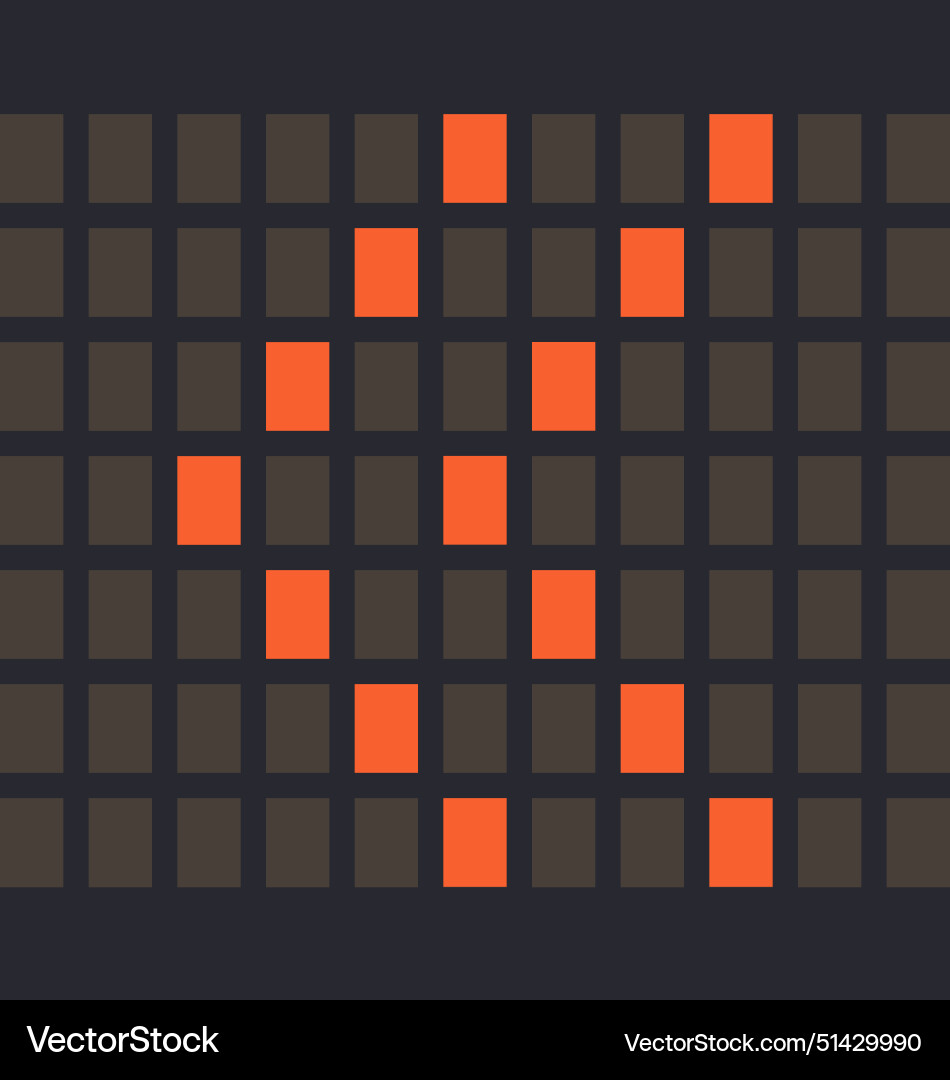 Letter symbol left shift led orange color and a Vector Image