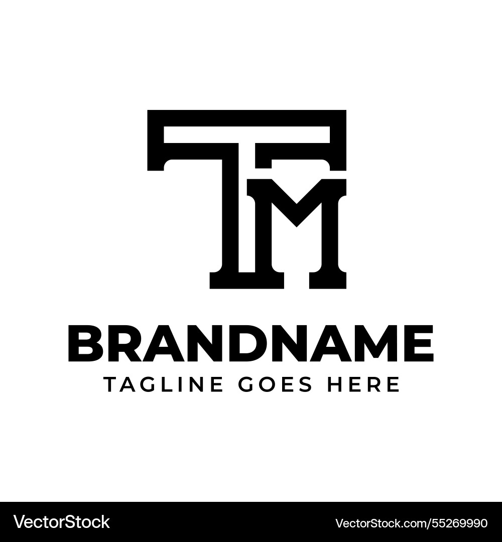 Letters tm monogram logo suitable for any brand Vector Image