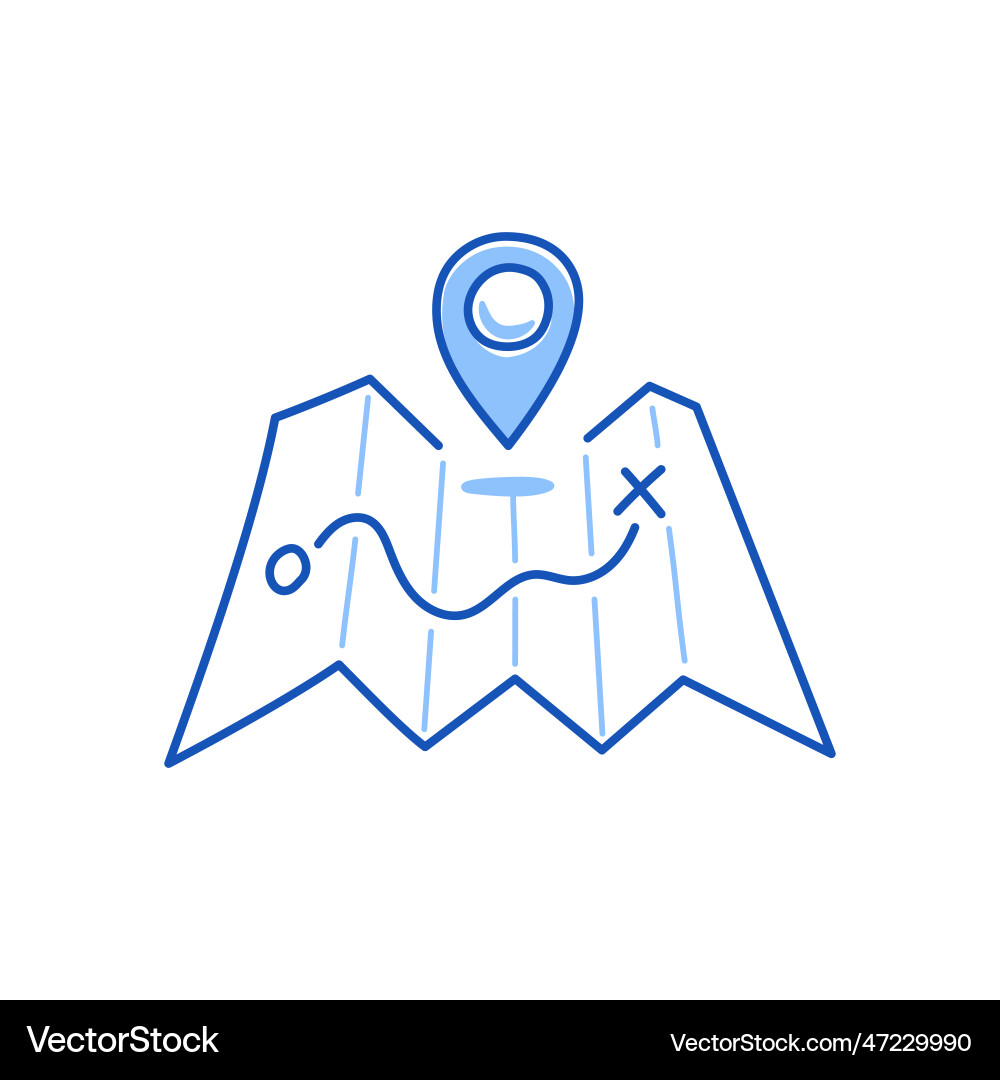 Location map pin gps doodle hand drawn sketch Vector Image