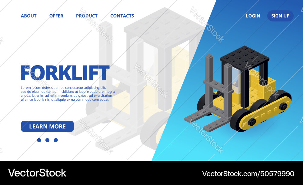 Web template with a forklift Royalty Free Vector Image
