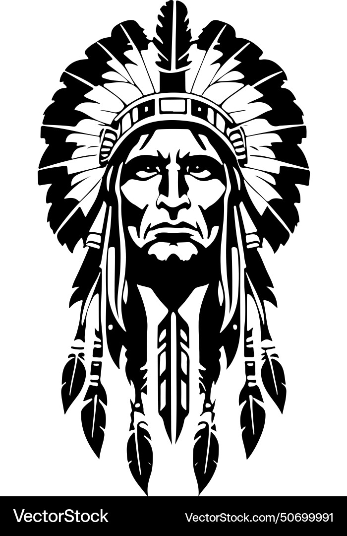 A wonderful iconic native american chief Vector Image