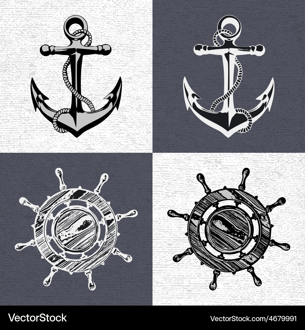 Anchor wheel art Royalty Free Vector Image - VectorStock