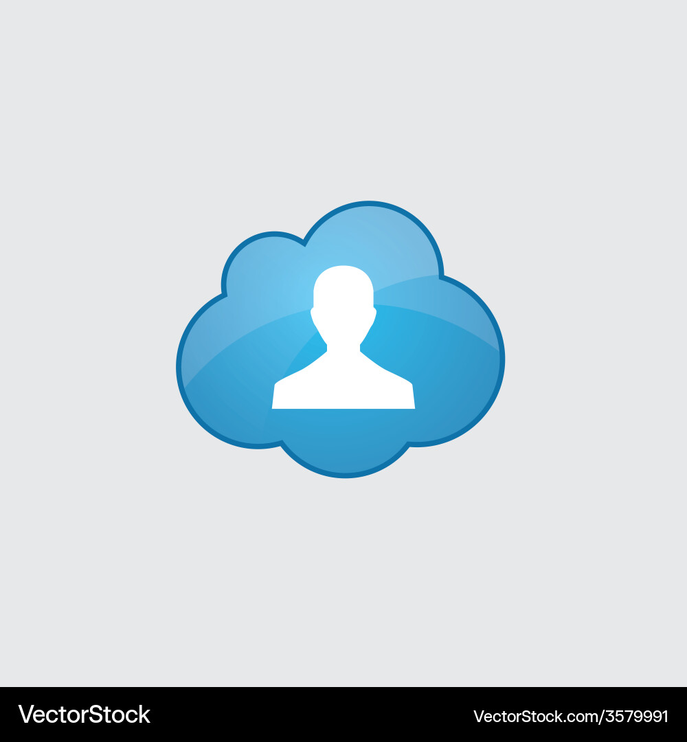 Blue male profile icon Royalty Free Vector Image