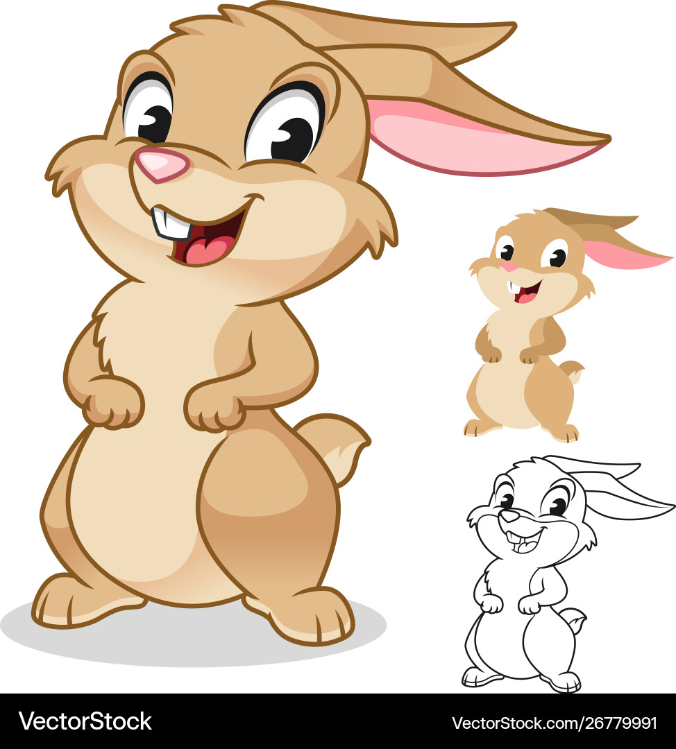 Cheerful Rabbit Cartoon Royalty Free Vector Image