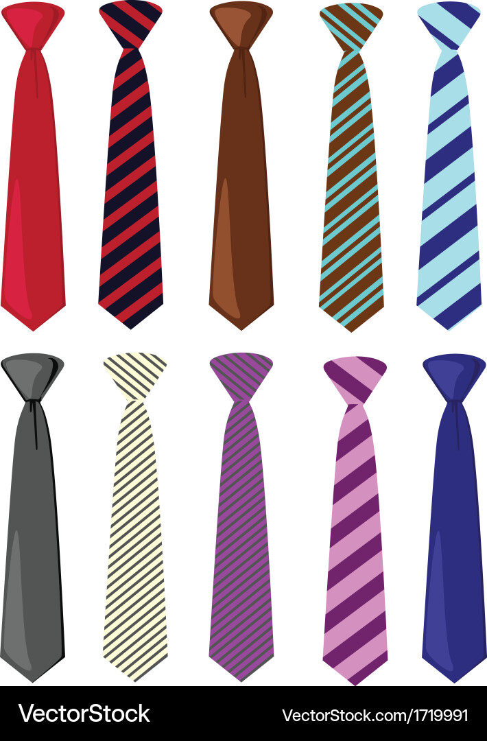 Colorful Striped Ties Royalty Free Vector Image