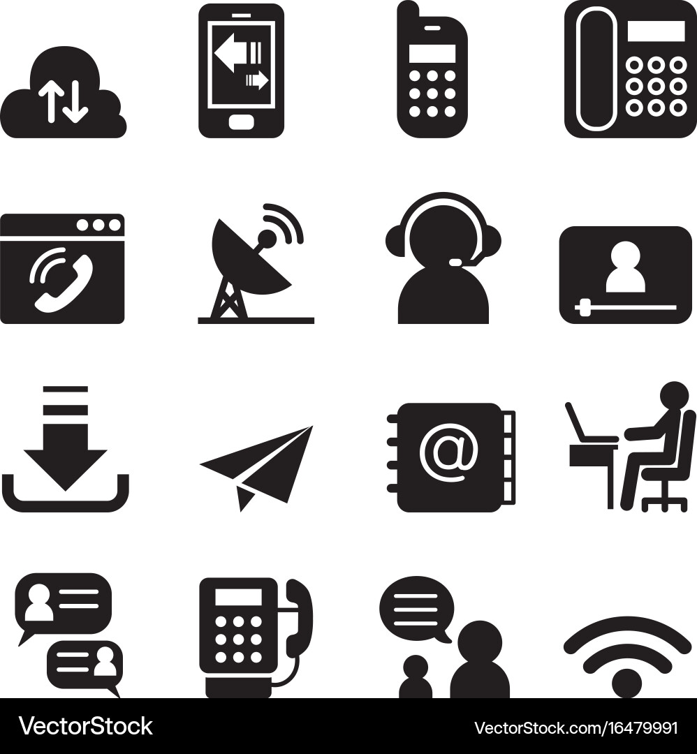 Communication technology icons set 2 Royalty Free Vector