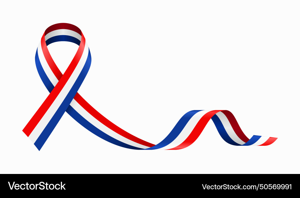 Dutch flag stripe ribbon wavy background layout Vector Image