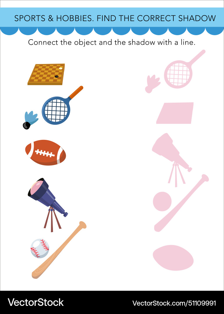Find right shadow puzzle game for children Vector Image