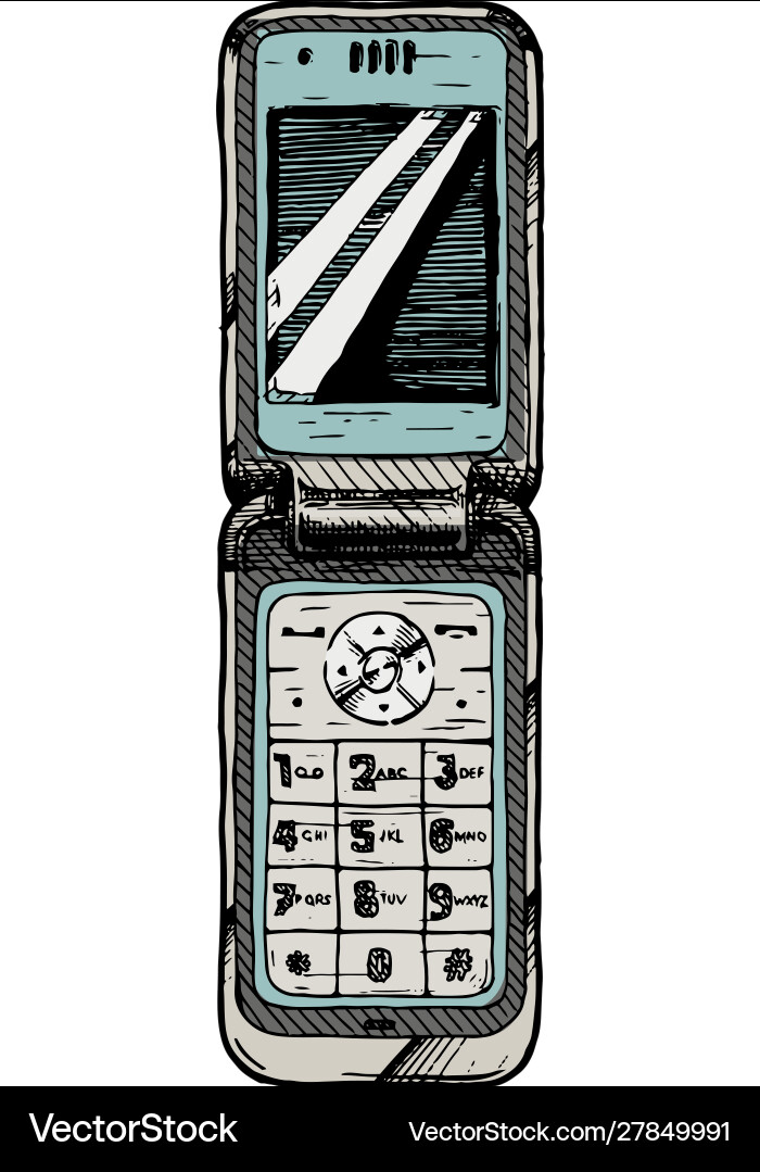 Flip phone Royalty Free Vector Image - VectorStock