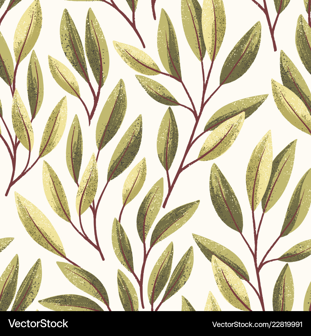 Floral Leaf Seamless Pattern Royalty Free Vector Image