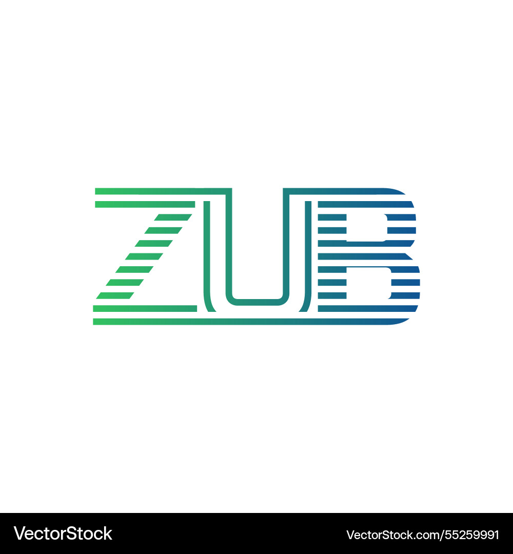 Modern zub logo design letter minimalist Vector Image