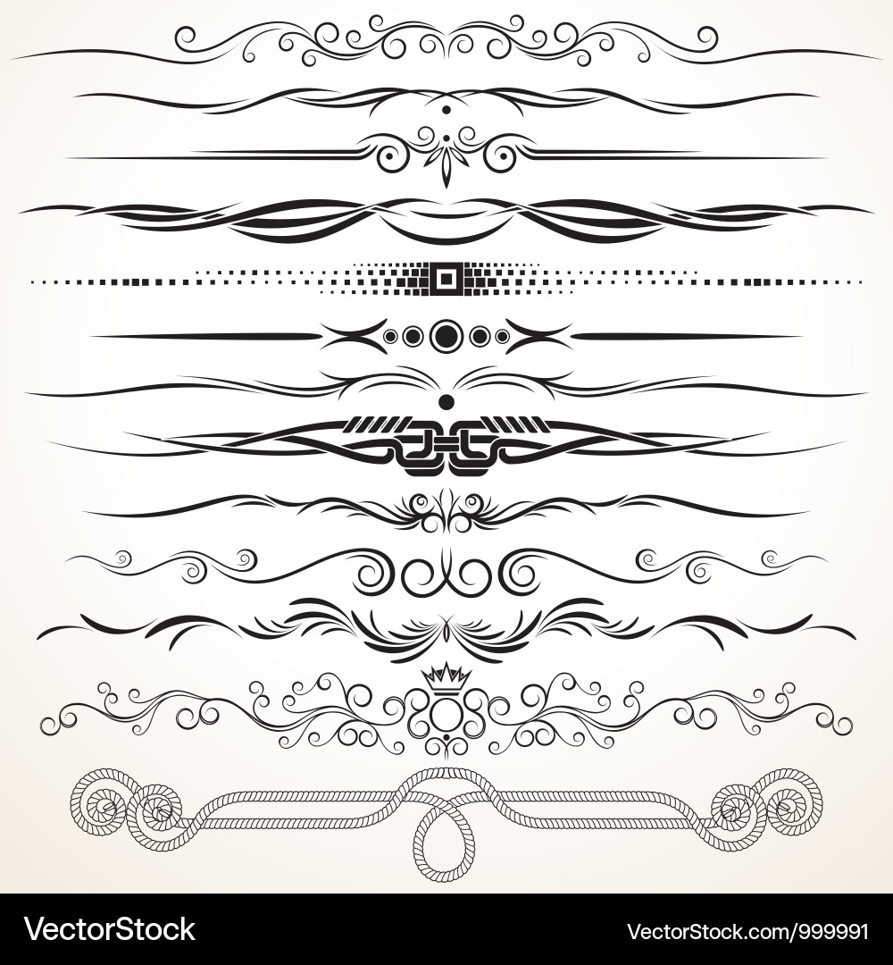 Ornate vintage borders and rule lines Royalty Free Vector