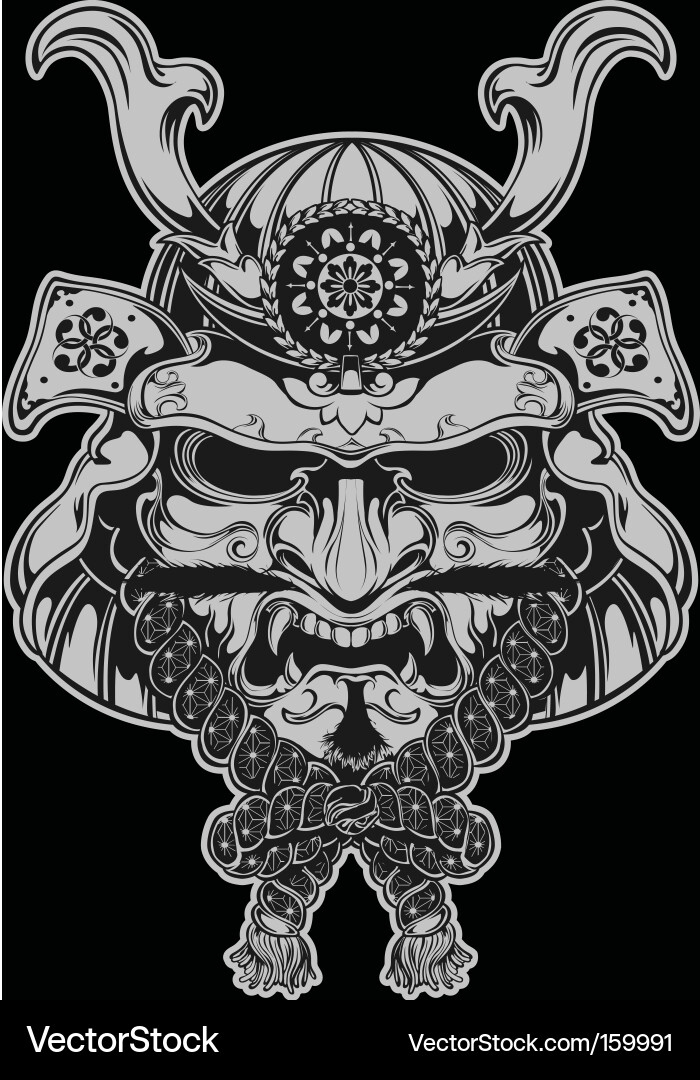 Samurai mask Royalty Free Vector Image - VectorStock