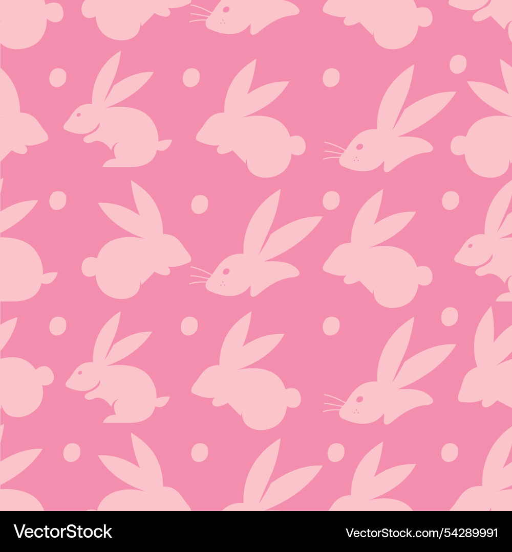 Seamless hand-drawn pattern of rabbit and bunny Vector Image