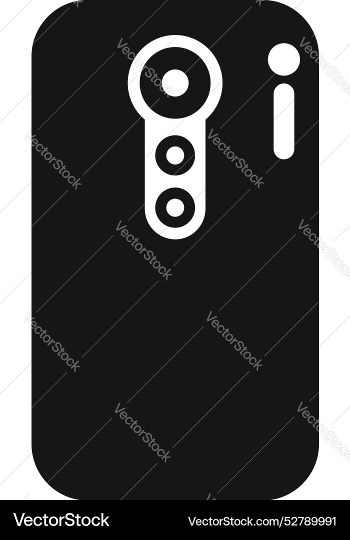 Smartphone back side with three cameras showing Vector Image