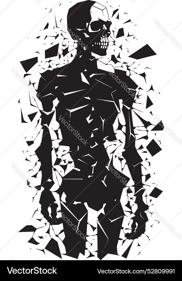 Split spine fractured skeleton iconic emblem – Royalty-Free Vector ...